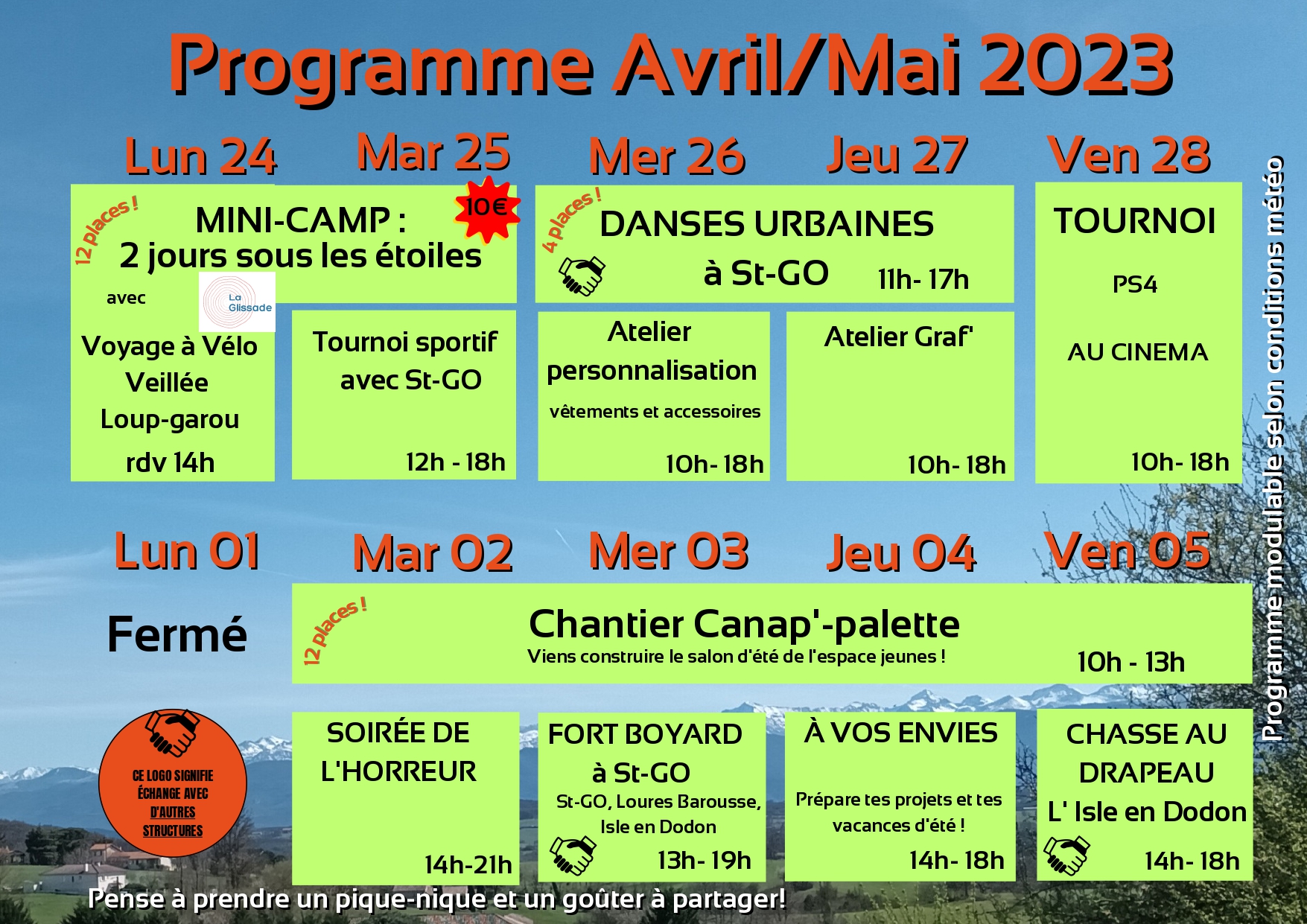 Programme Accueil Jeunesse – Vacances PAQUES 2023 – AURIGNAC